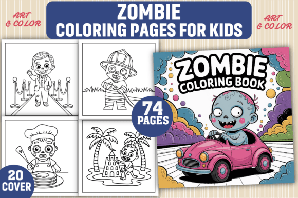 74 Zombie Coloring Pages for Kids Graphic by Art & CoLor · Creative Fabrica