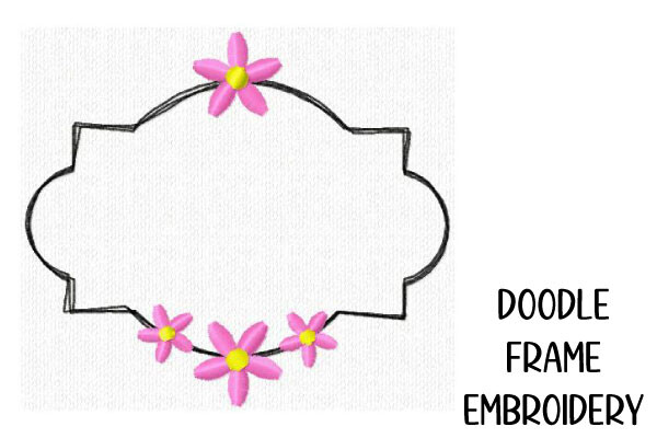 Baroque Doodle Frame with Flowers · Creative Fabrica
