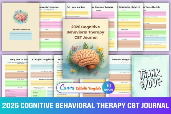🧠 2026 Cognitive Behavioral Therapy Gráfico por KDPMart · Creative Fabrica