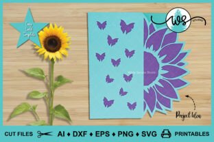 Sunflower Butterflies Card Template SVG · Creative Fabrica