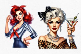 Retro Pinup Girl, Pin Up Girls Clipart Graphic by Ak Artwork · Creative ...