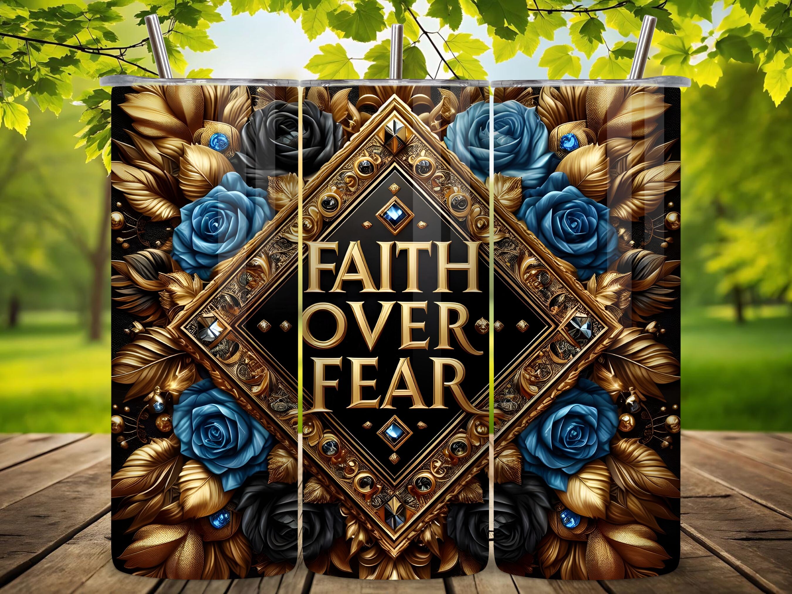 Faith over Fear Tumbler Wrap Design Graphic by Cozy Creator · Creative ...