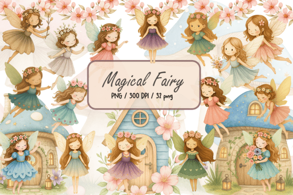 Magical Fairy Clipart Bundle, Fantasy Graphic by ArwenLavia · Creative ...
