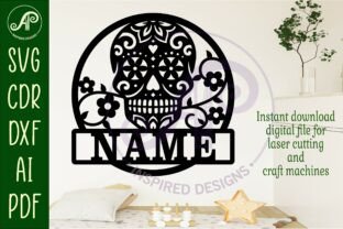 Sugar Skull Name Wall Art Sign · Creative Fabrica