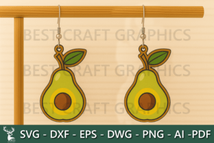 Avocado Earrings SVG Design · Creative Fabrica
