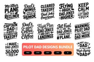 Pilot Dad SVG Bundle Graphic by merchrollinfo · Creative Fabrica