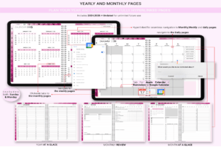 🌸 Pink Rose Digital Planner 2025 2026 2027 Graphic by Plamarplanners ...