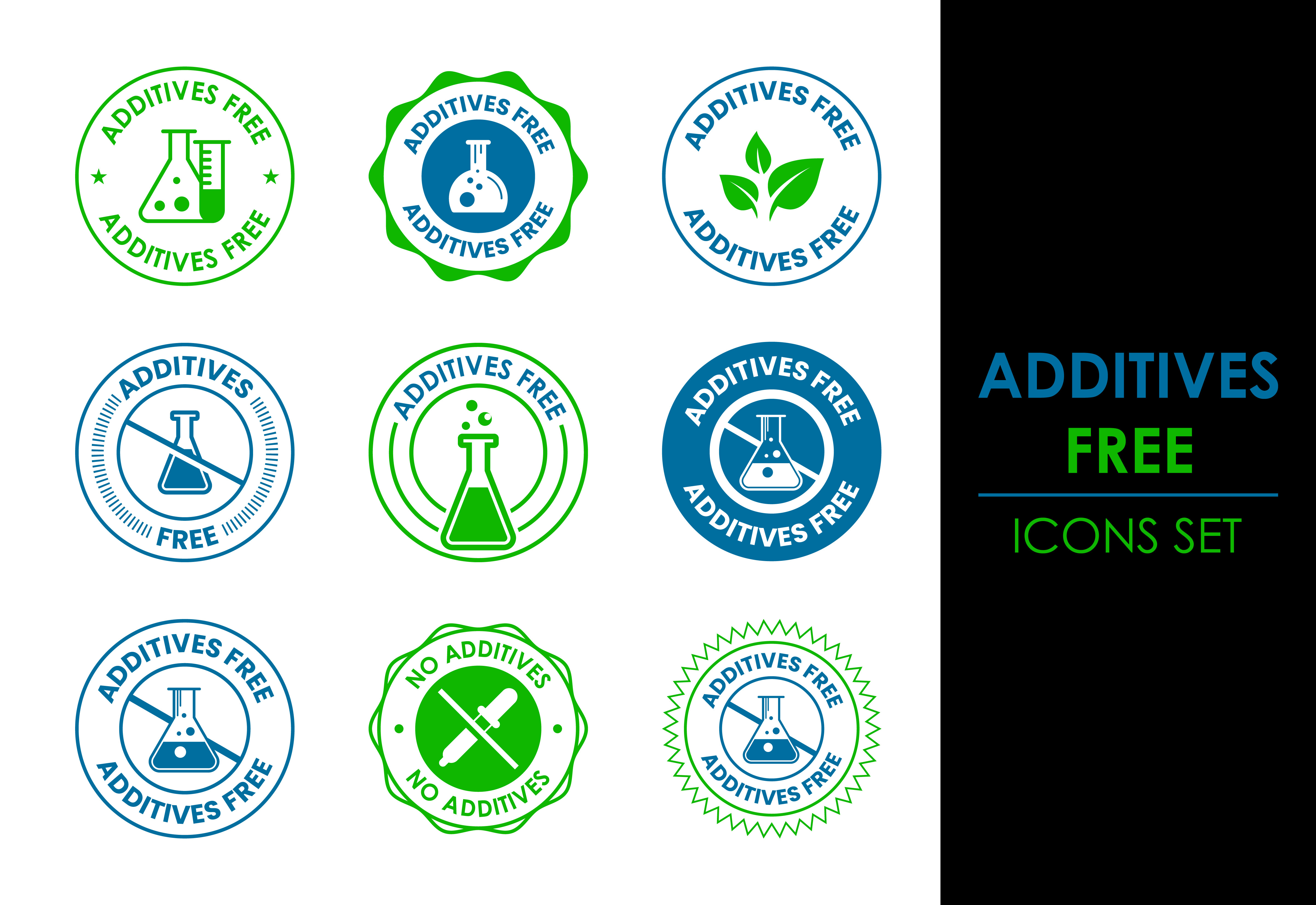 Additives Free Icon Set Graphic by makhondesign · Creative Fabrica