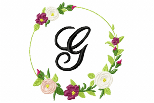 Frame Roses Monogram Letter G · Creative Fabrica