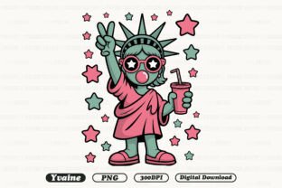 4th of July Kawaii Statue of Liberty PNG Graphic by Yvaine · Creative ...