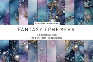 Fantasy Ephemera Digital Paper Pack Graphic by clipheartcreations ...
