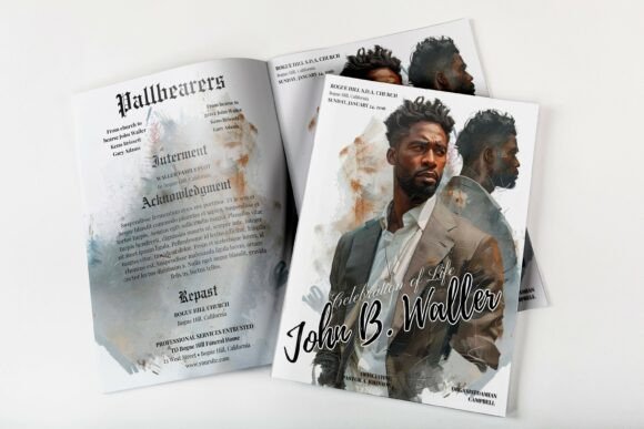 Modern White Funeral Program Canva Graphic by craftsmaker · Creative ...