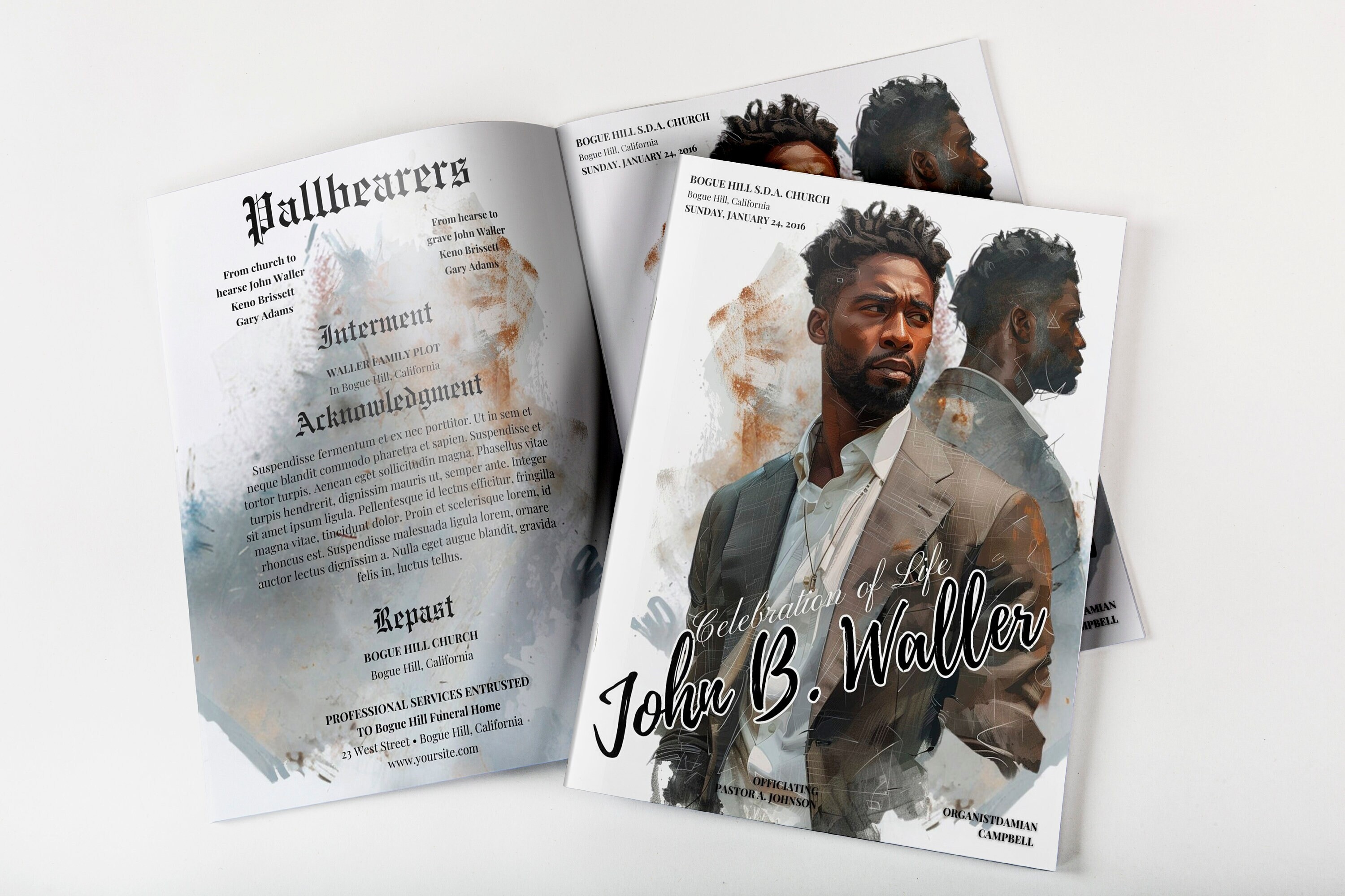Modern White Funeral Program Canva Graphic by craftsmaker · Creative ...