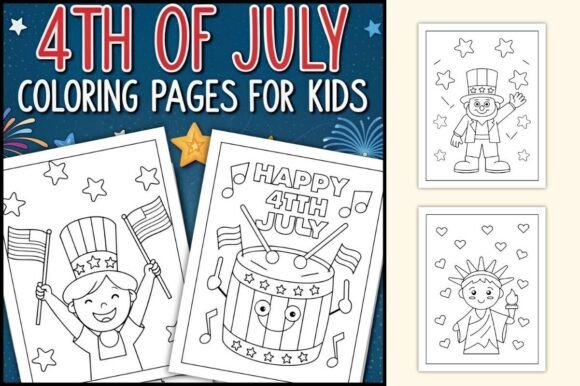 Fourth of July Coloring Pages for Kids Graphic by TheStudyKits ...