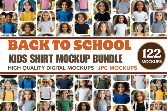 Back to School Shirt Mockup Bundle Graphic by POD Mockup SHop ...