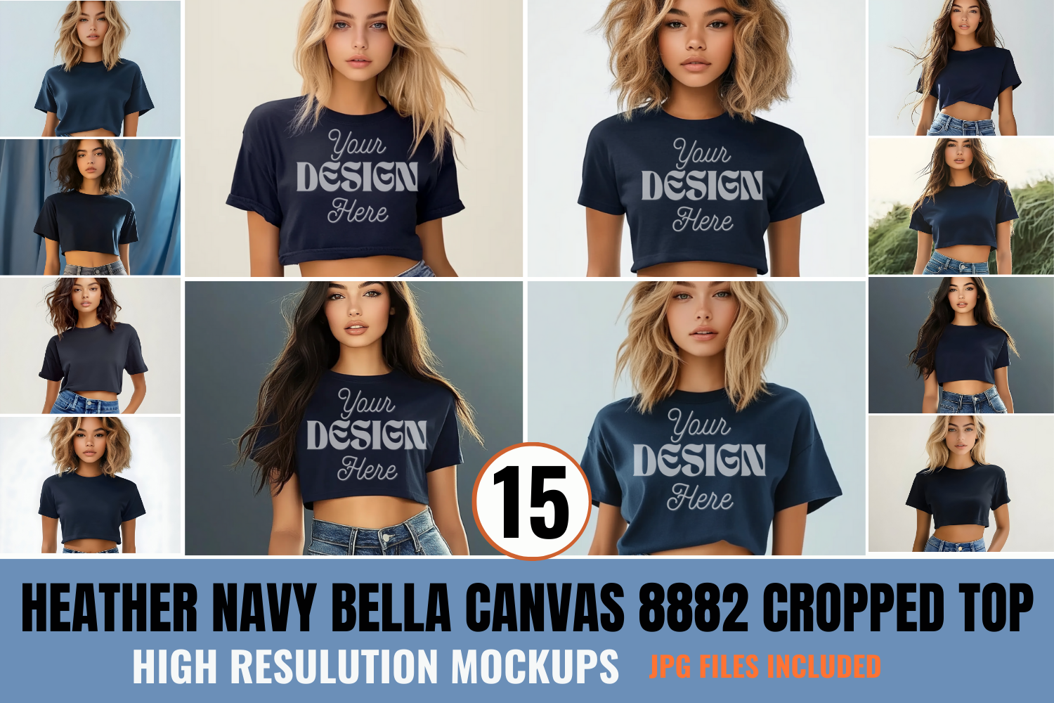 Bella Canvas 8882 Cropped Top Mockups Graphic by POD Mockup SHop ...