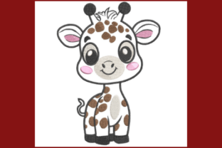 Cute Baby Giraffe Applique · Creative Fabrica