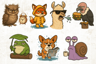 Grumpy Animals Clipart Set Graphic by Yassou Bouhad · Creative Fabrica