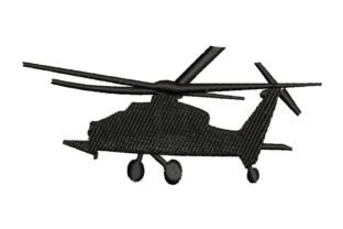 Military Helicopter Silhouette Embroidery Design · Creative Fabrica