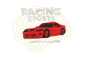Racing Car Embroidery Design · Creative Fabrica