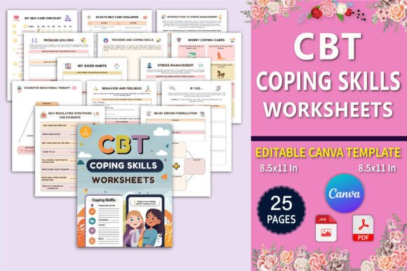 🧠 CBT Coping Skills Worksheets Canva Graphic by designmela01 · Creative ...