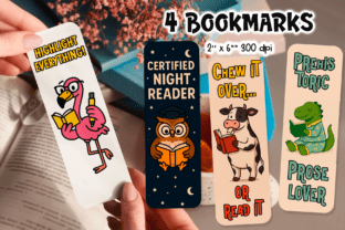 Cute Animal Bookmarks with Funny Reading Graphic by manechaeva ...