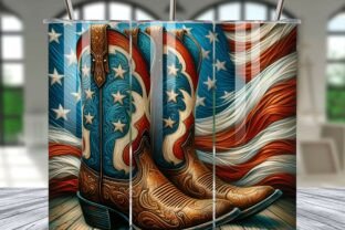 Cowboy Boots American Flags Tumbler Wrap Graphic by LAZY ANT · Creative ...