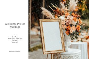 Modern Boho Welcome Poster Sign Mockup Graphic by Blush Roses ...
