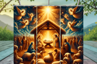 Nativity Scene Silent Night Tumbler Wrap Graphic by Cozy Creator ...