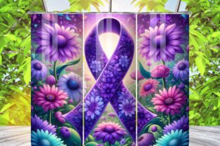 Purple Ribbon Awareness Tumbler Wrap Graphic by Art Zone · Creative Fabrica