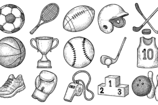 Hand Drawn Sports Equipment Collection Graphic by sempu · Creative Fabrica