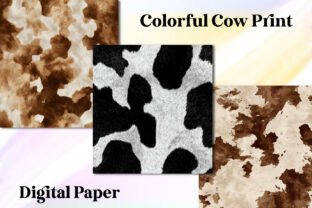 Colorful Cow Print Digital Paper Graphic by Laser Wood Studio ...