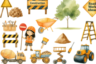 Construction Watercolor Clipart Nursery Graphic by ArwenLavia ...