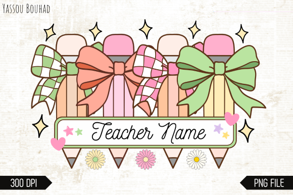 Custom Teacher Name Png Sublimation Graphic by Yassou Bouhad · Creative ...