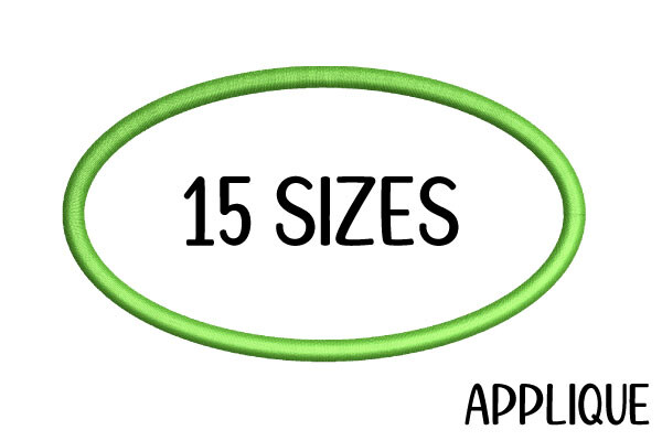 Oval Satin Stitch Appliqué in 15 Sizes · Creative Fabrica