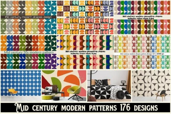 Mid-Century Modern Patterns Bundle Bundle · Creative Fabrica