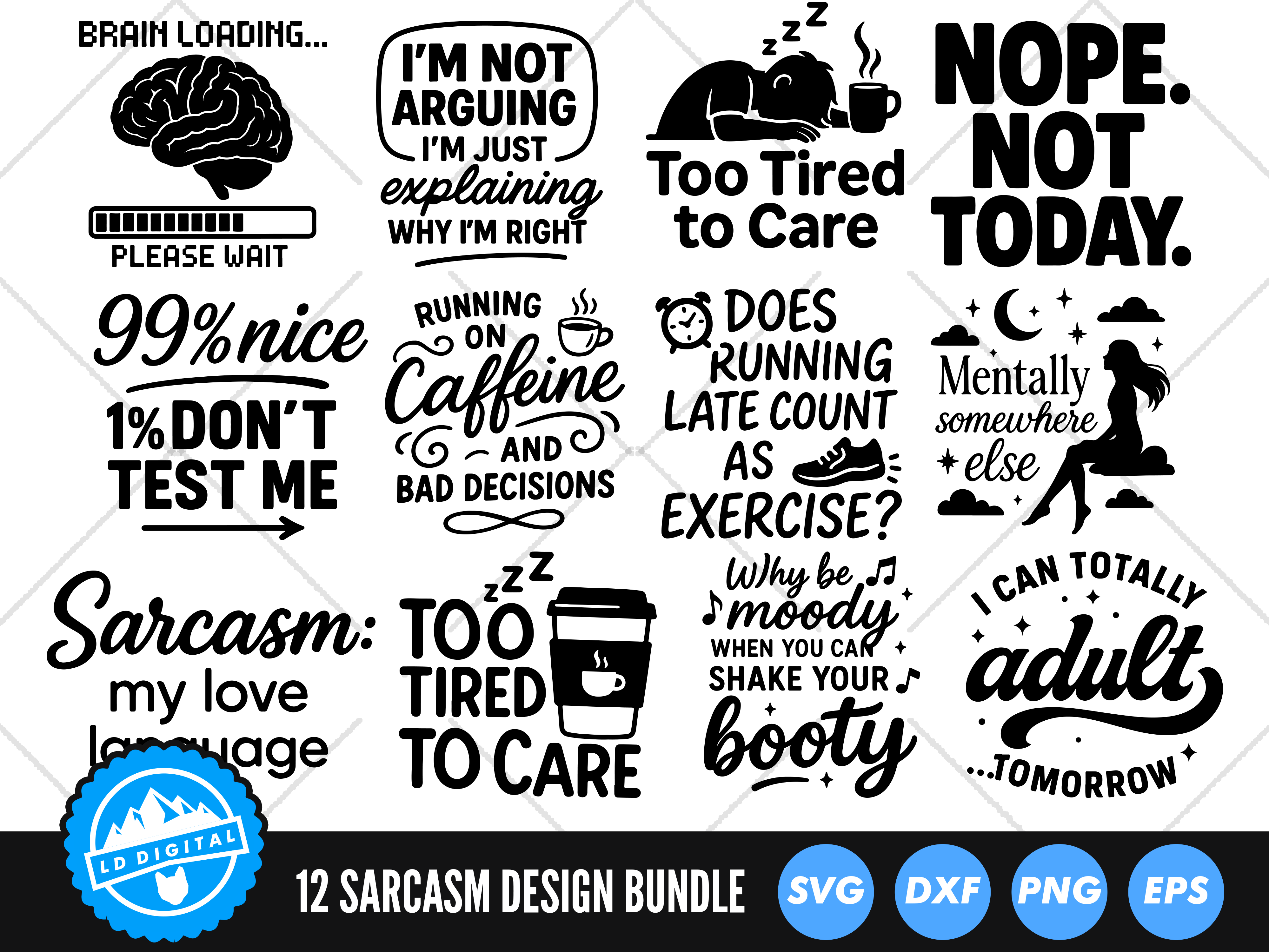 Sarcasm SVG Bundle, Funny Sarcastic SVG Graphic by lddigital · Creative ...