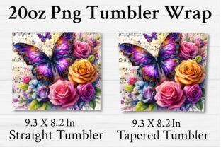 Sheet Music Butterfly Flowers Tumbler Graphic by Art Zone · Creative ...