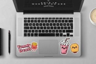 Cute Kawaii Fast Food Stickers Set PNG. Graphic by Fabiharts designs ...