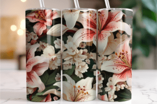 3d Lily Flower Pretty Tumbler Wrap Graphic by clipheartcreations ...