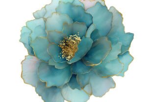 Abstract Turquoise Flower Clipart Graphic by altendi · Creative Fabrica