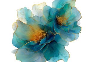 Abstract Turquoise Flower Clipart Graphic by altendi · Creative Fabrica