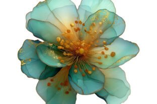 Abstract Turquoise Flower Clipart Graphic by altendi · Creative Fabrica