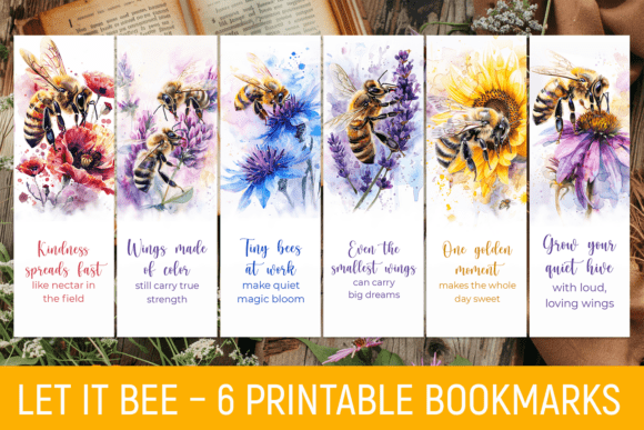 Bee Quote Bookmarks – Printable Set Graphic by KMarinaDesign · Creative ...