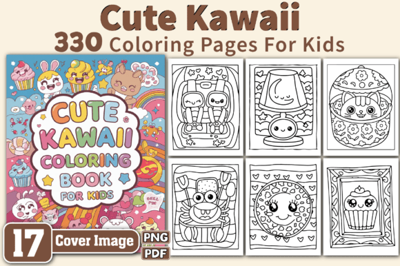 Cute Kawaii Coloring Pages for Kids Graphic by TintZelo · Creative Fabrica
