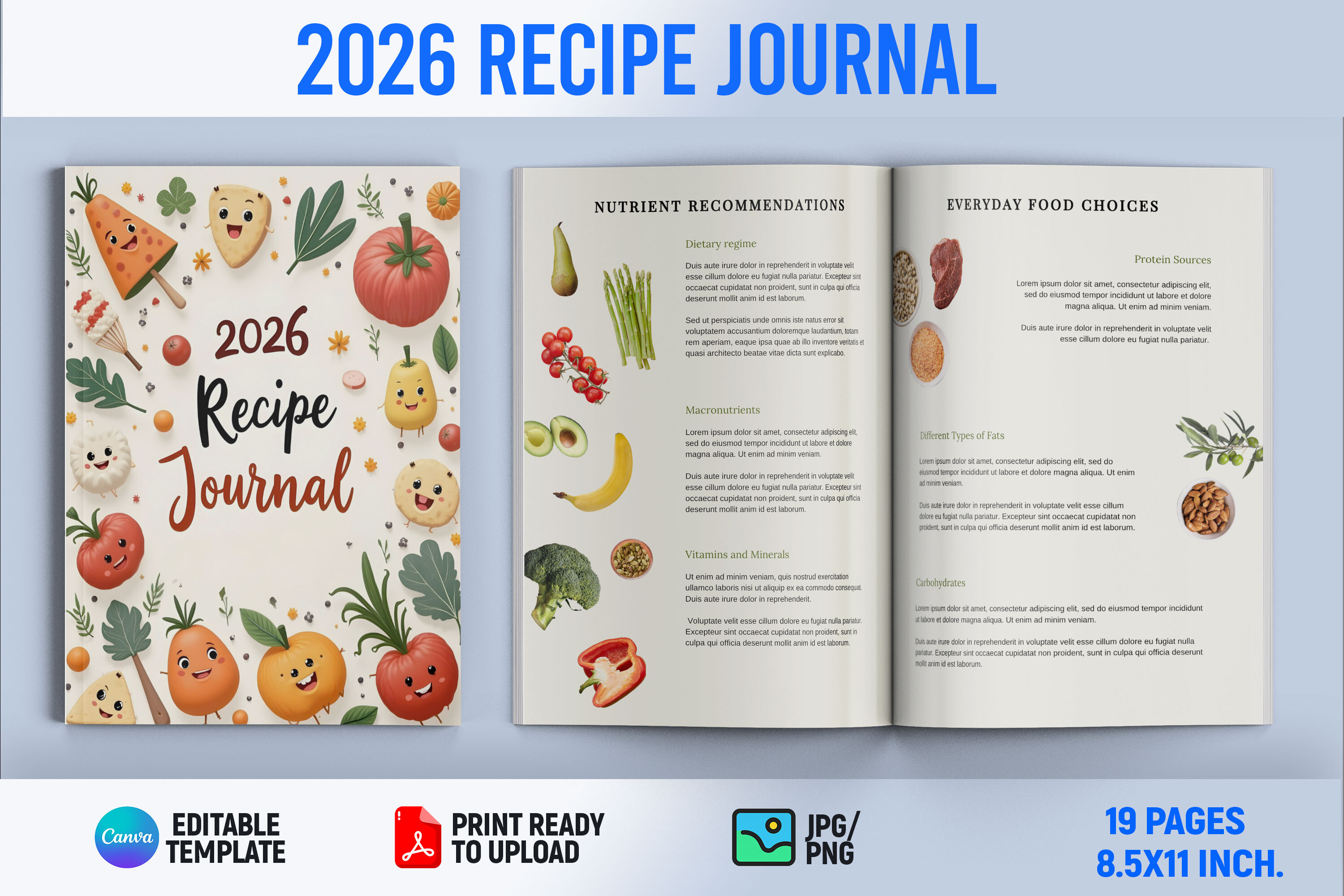 2026 Recipe Journal Canva Template Graphic by Book2Bees · Creative Fabrica