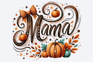 Fall Mama Png Retro Mama Pumpkin Design Graphic by GraphicArtLab ...