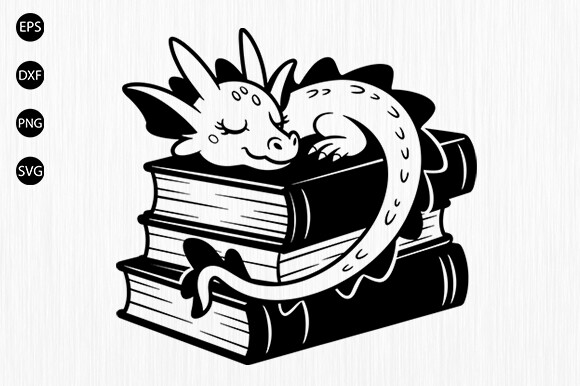 Dragon Book Svg, Dragon SVG, Book Lover Graphic by BlackCatMedia ...