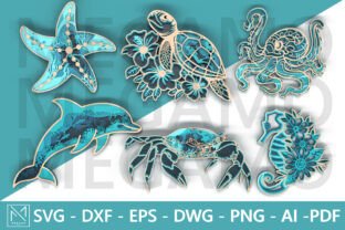 Under the Sea Laser Cut Bundle – 6 Layers · Creative Fabrica