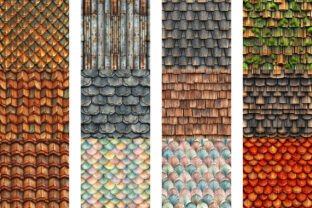 Roof Textures Digital Papers Graphic by Vintage · Creative Fabrica